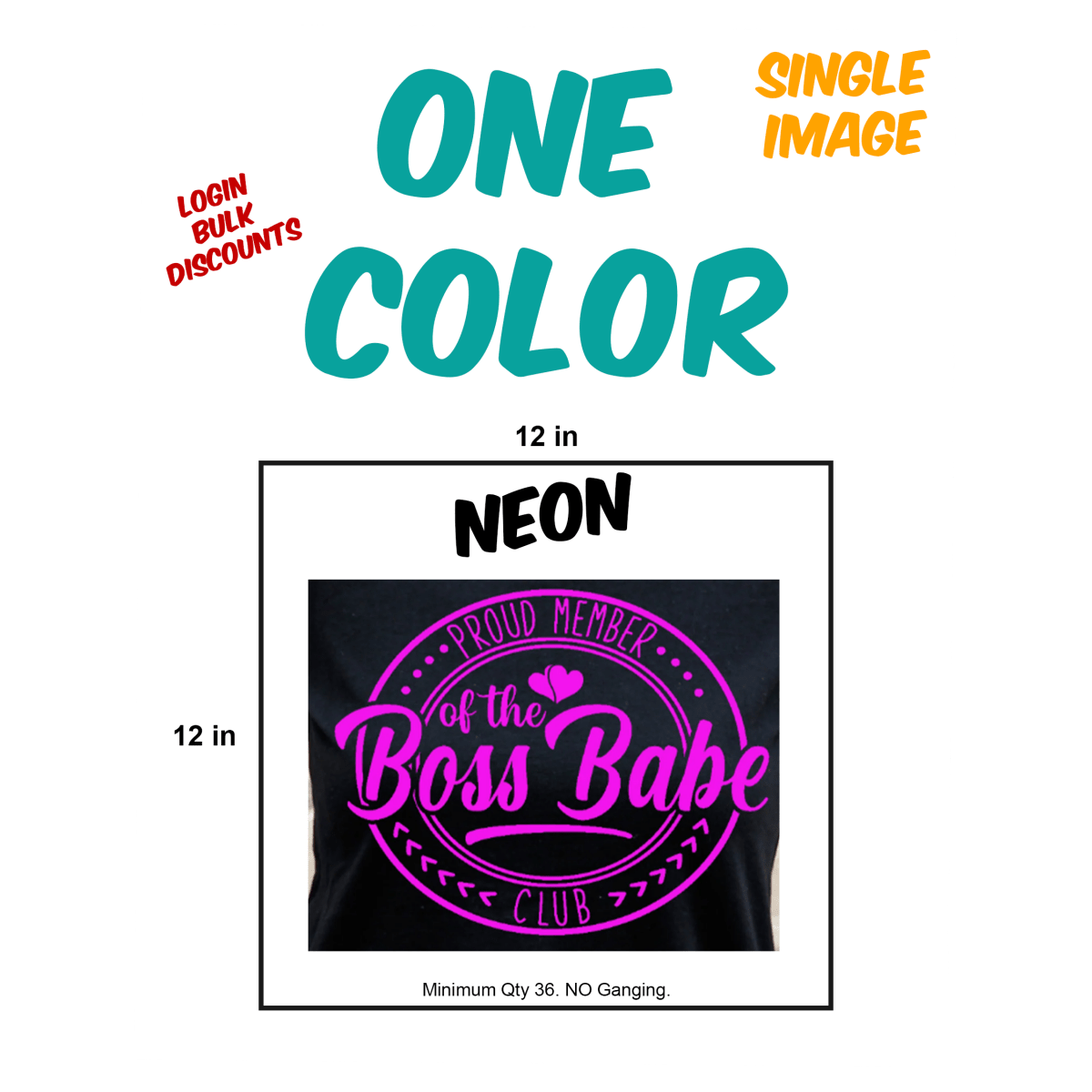 Neon One Color Screen Print Transfers | KIOKO