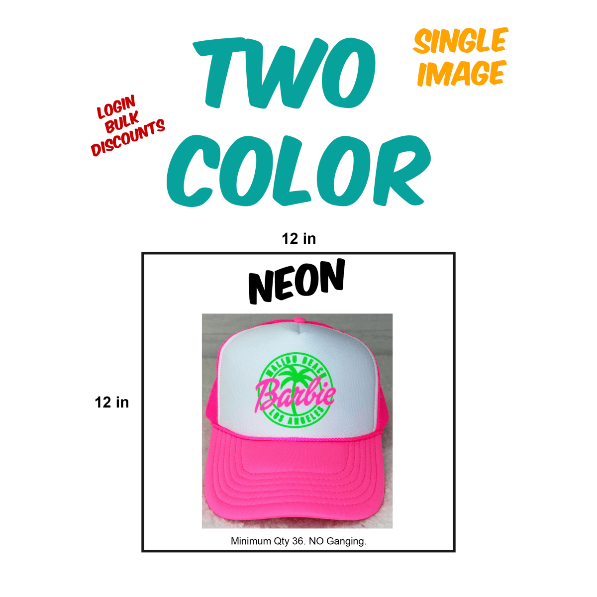 Neon Two Color Screen Print Transfers | KIOKO