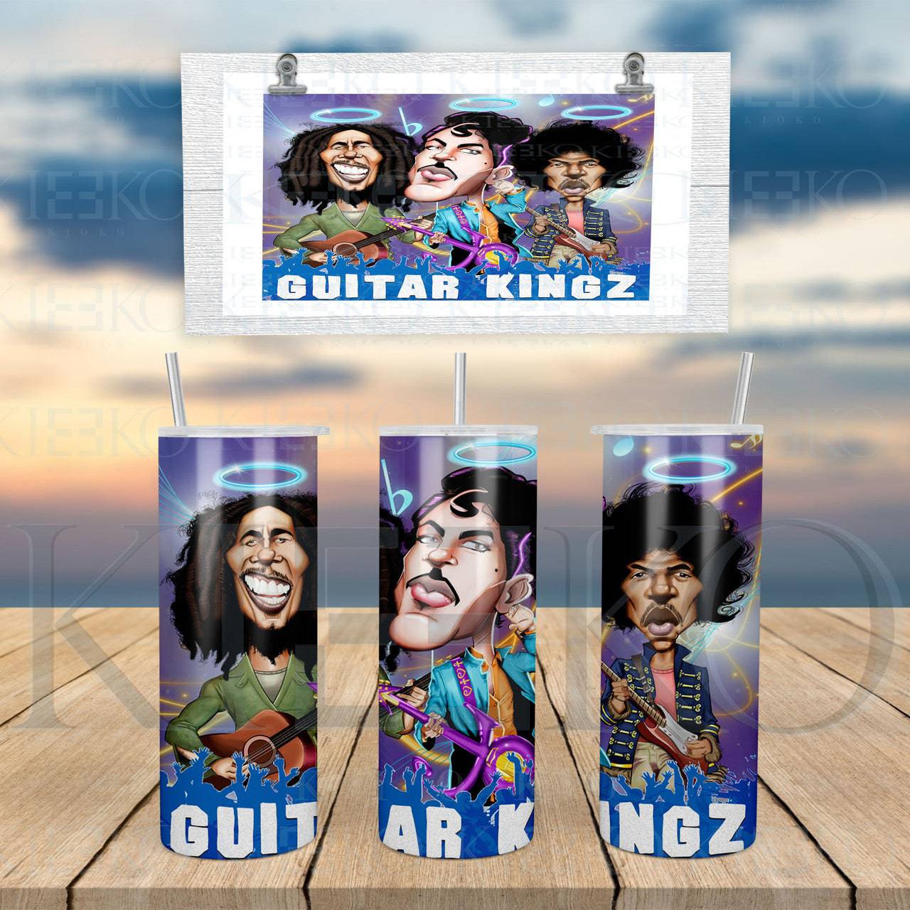Guitar Kingz Tumbler, Glitter | Kioko
